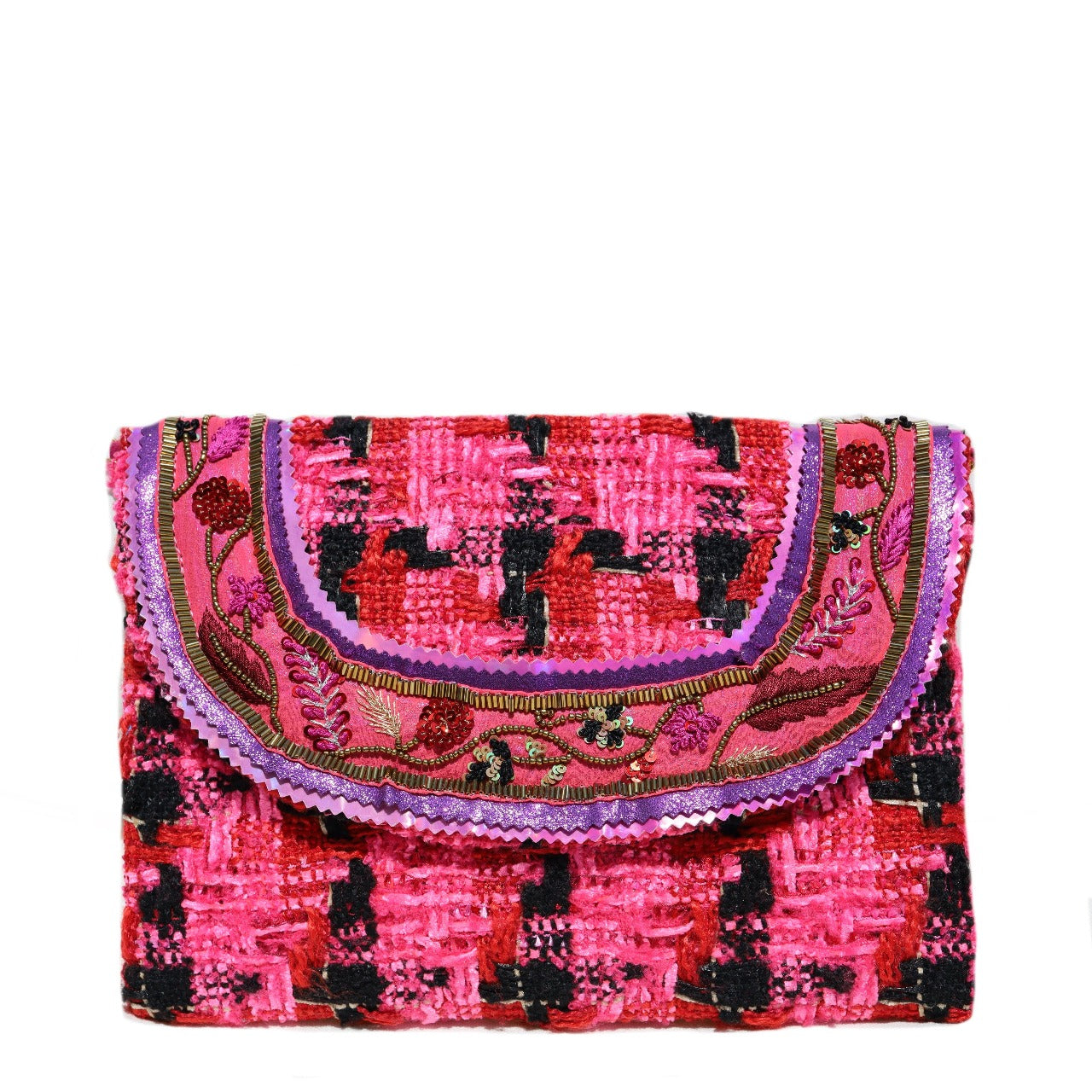 Buy Luxury Magenta Tweed Envelope Online - SIMITRI
