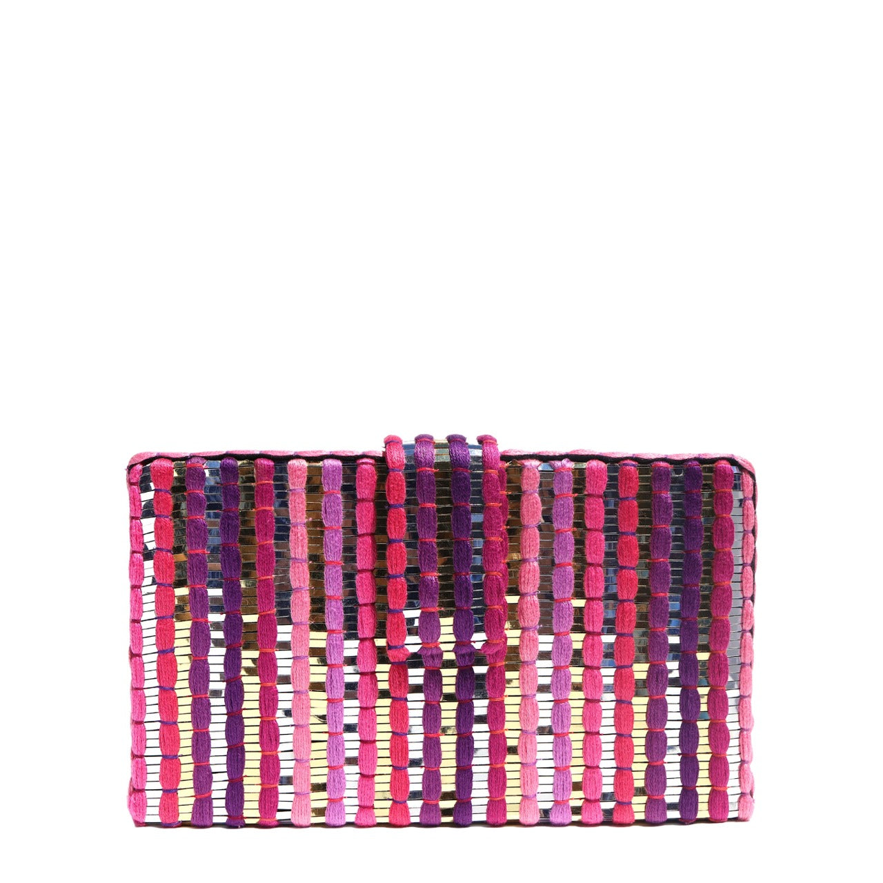 Shop Viva Magenta Embroidered Dori Clutch Online - SIMITRI